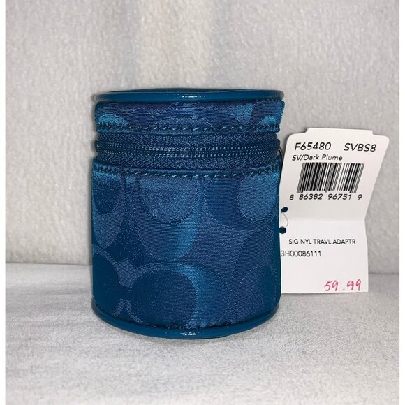 Coach | Accessories | New Coach Signature Nylon World Travel Adapter ...
